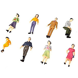 Pceewtyt 50pcs G Scale 1:30 Mix Painted Model People Train Park Street Passenger Figures, Multicolor, 055815A3