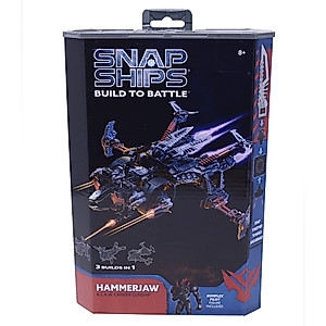 Snap Ships — KOMPLEX Hammerjaw K.L.A.W. Gunship — Building Toy Sets — 3 Builds — Ages 8+