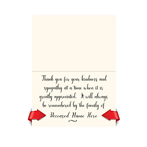 MPC Brands Customized Personalized Funeral Bereavement Thank You Cards With Envelopes - Set of 50 (Custom Rose)