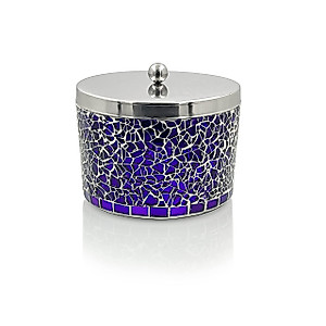 LushAccents Bathroom Accessory Set, 4-Piece Decorative Glass Bathroom Accessories Set, Soap Dispenser, Soap Tray, Jar, Toothbrush Holder, Elegant Seafoam Green Mosaic Glass