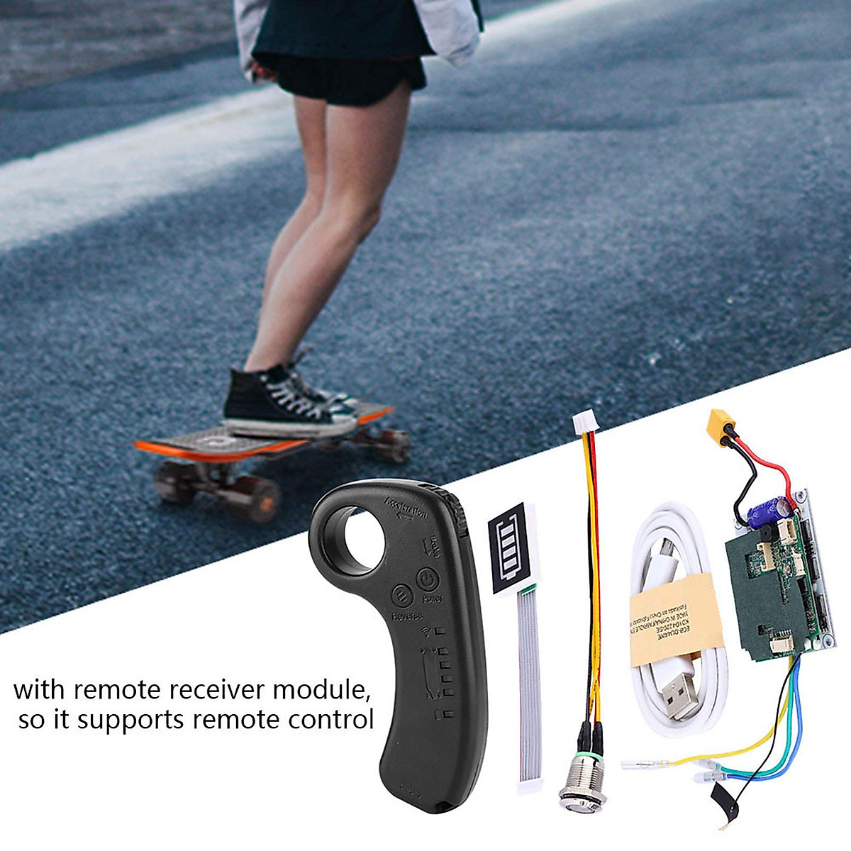 Enrilior Electric Skateboard,Longboard Single Drive ESC Substitute Control Mainboard with Remote