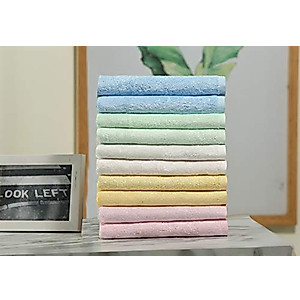100% Bamboo Fiber Fade-Resistant Super Soft and High Absorbent Multi-Purpose Fingertip Towels, 8 Washcloths Face Cloths (10inch x 10inch).8Pieces