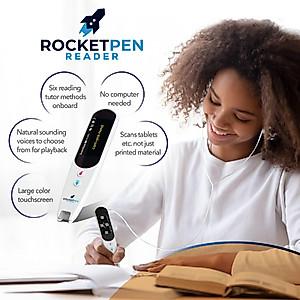 Rocket Pen Reader Advanced Personal Reading Tutor Scanning Pen (Scans Both Print and Onscreen)