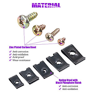 High Quality 170Pcs Auto Car U-Clip U Nut and Screw Assortment Kit for Dash Door Panel Interior SAE