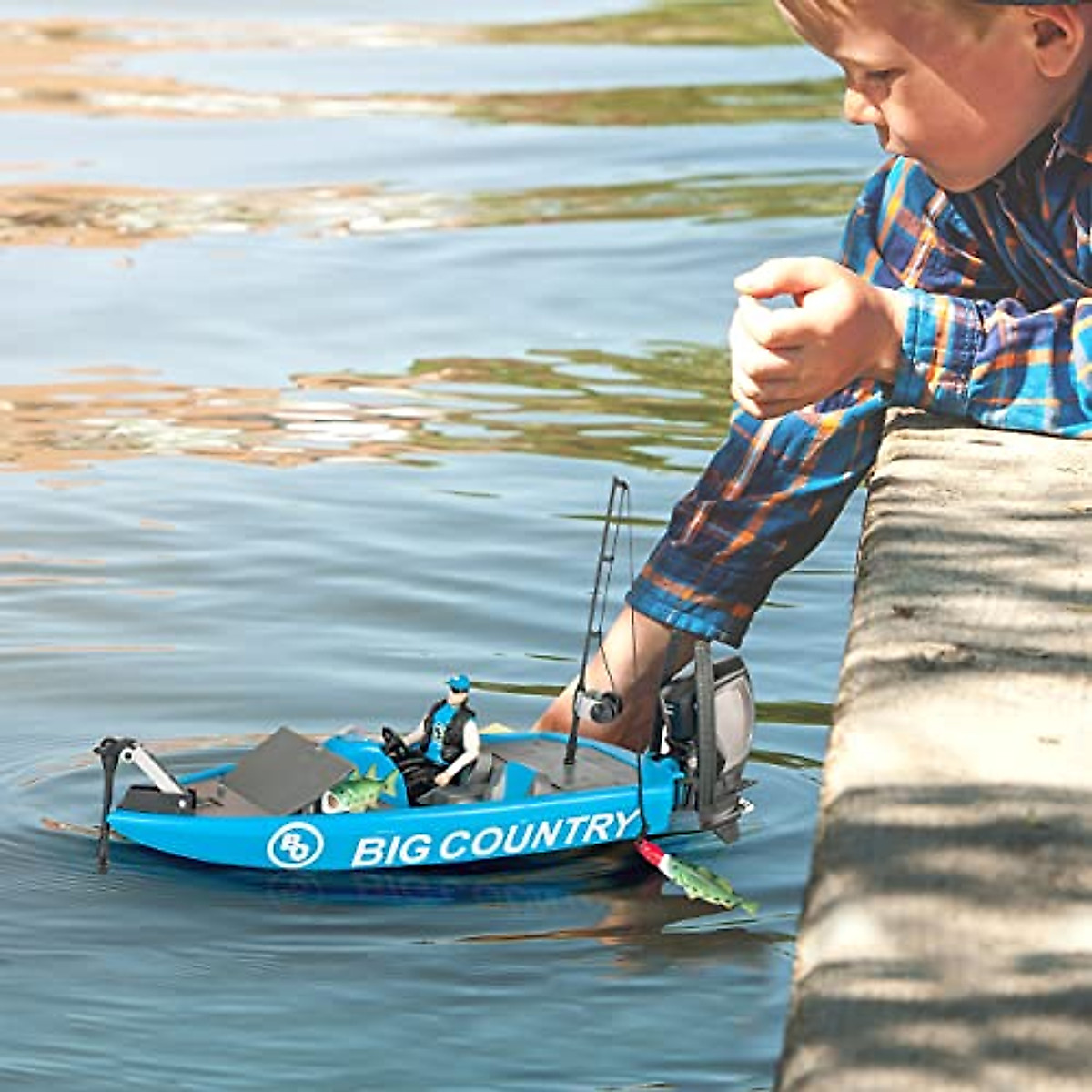 Big Country Toys - Fishing Toy Playset - Kids Fishing Set with Toy Boat - 10-Piece Fishing Set
