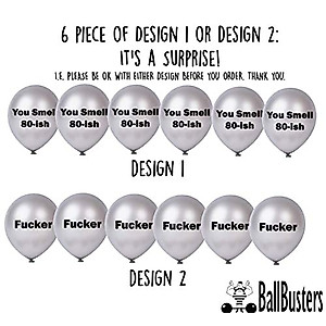 30 pc Funny Adult Birthday Balloons | Gag Gift for a Man Birthday~ Designed by BallBusters, a USA company (30 Black & Silver Balloons)
