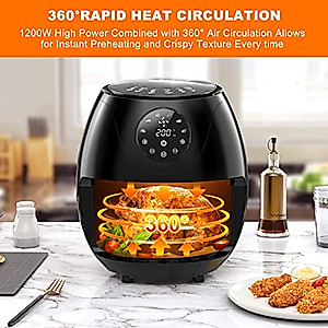 Willz Digital Air Fryer with 6 Pre-Set Cooking Programs & Precise Temperature Control, Non-Stick Basket and Dishwasher-Safe, 60 Minutes Timer, 3.5 Qt, Black