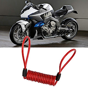 PVC Anti Theft Motorcycle Disc Brake Lock Reminder Coil Cable Warning Rope Red