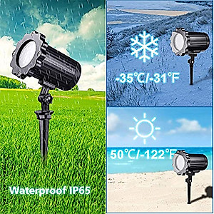 Snowfall LED Light Projector, Christmas Rotating LED White Snowflake Lamp with Remote Control for Christmas, Holiday,Halloween,Party,Garden,Wedding,Indoor Outdoor Decorations on Halloween Waterproof
