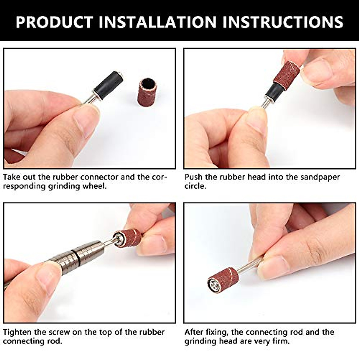 KALIM 132Pcs Sanding Drum Set, 120 Grit Sanding Sleeves with Drum Mandrels, 40Pcs Each Size Drum Sander for Dremel Rotary Tool - 1/4'', 3/8'', 1/2''