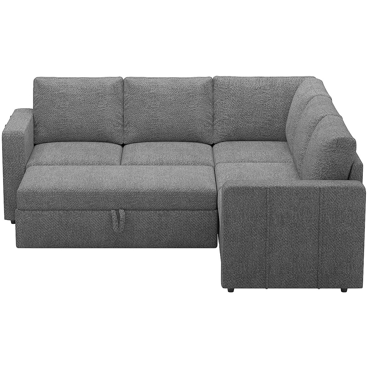 Belffin L Shape Modular Sectional Sleeper Sofa with Pull Out Bed Corner Sleeper Sofa Sectional Couch Convertible Sofa Grey
