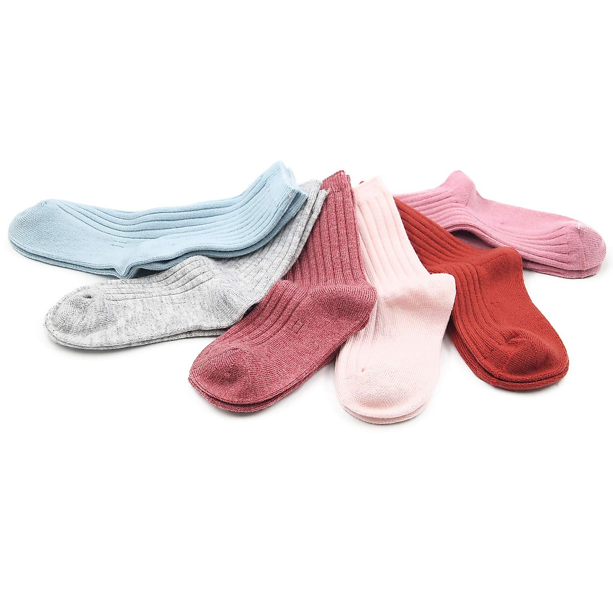 HowJoJo Girls Wool Socks Kids Crew Seamless Winter Warm Thermal Socks 6 Pack 6-8 Years