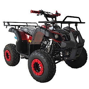 X-PRO 125cc ATV with Automatic Transmission w/Reverse, LED Headlights, Remote Control, Big 16" Tires! (Burgundy)