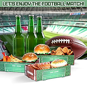 100 Pcs Football Paper Food Trays Ball Paper Party Bowls Sports Theme Candy Holder Trays Football Bowl Football Party Supplies Disposable Serving Tray for Football Sports Event Family Food Party Decor