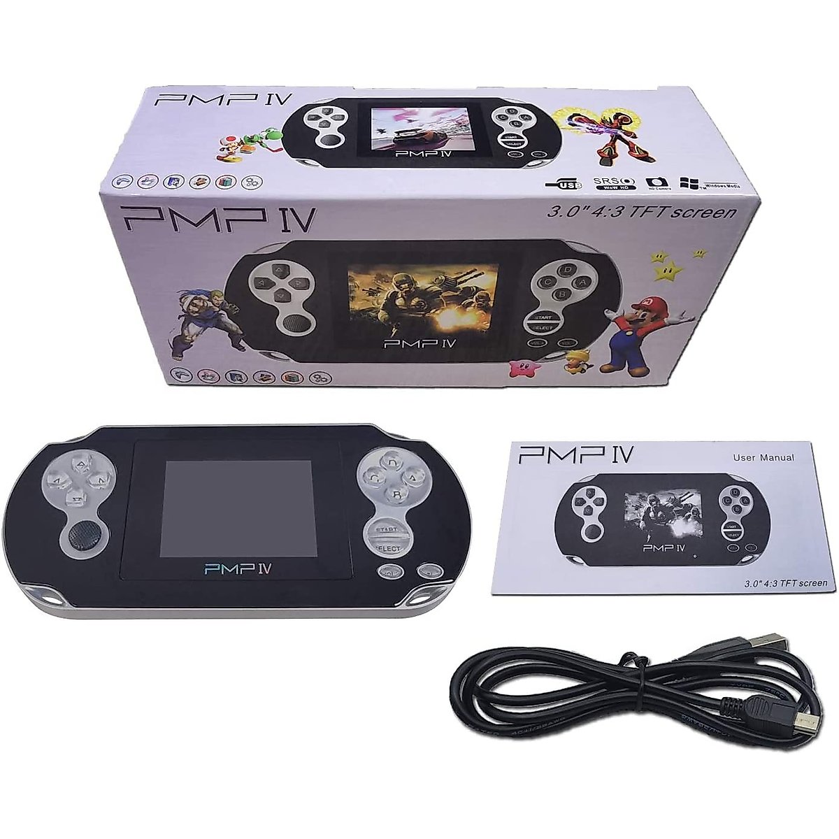 Handheld Games Consoles , Retro PMP4 Game Console Video Game Console Player 3.0 Inch Game Console with 2500 GBA System Classic Games