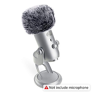 SUNMON Microphone Furry Windscreen Muff, Perfect Mic Pop Filter Mask Shield for Blue Yeti, Yeti Pro Microphones