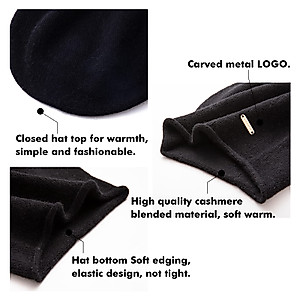 QUEENFUR Knit Slouchy Beanie Hats for Women Cashmere Ski Cap Knitted Wool Soft Warm Winter Hat