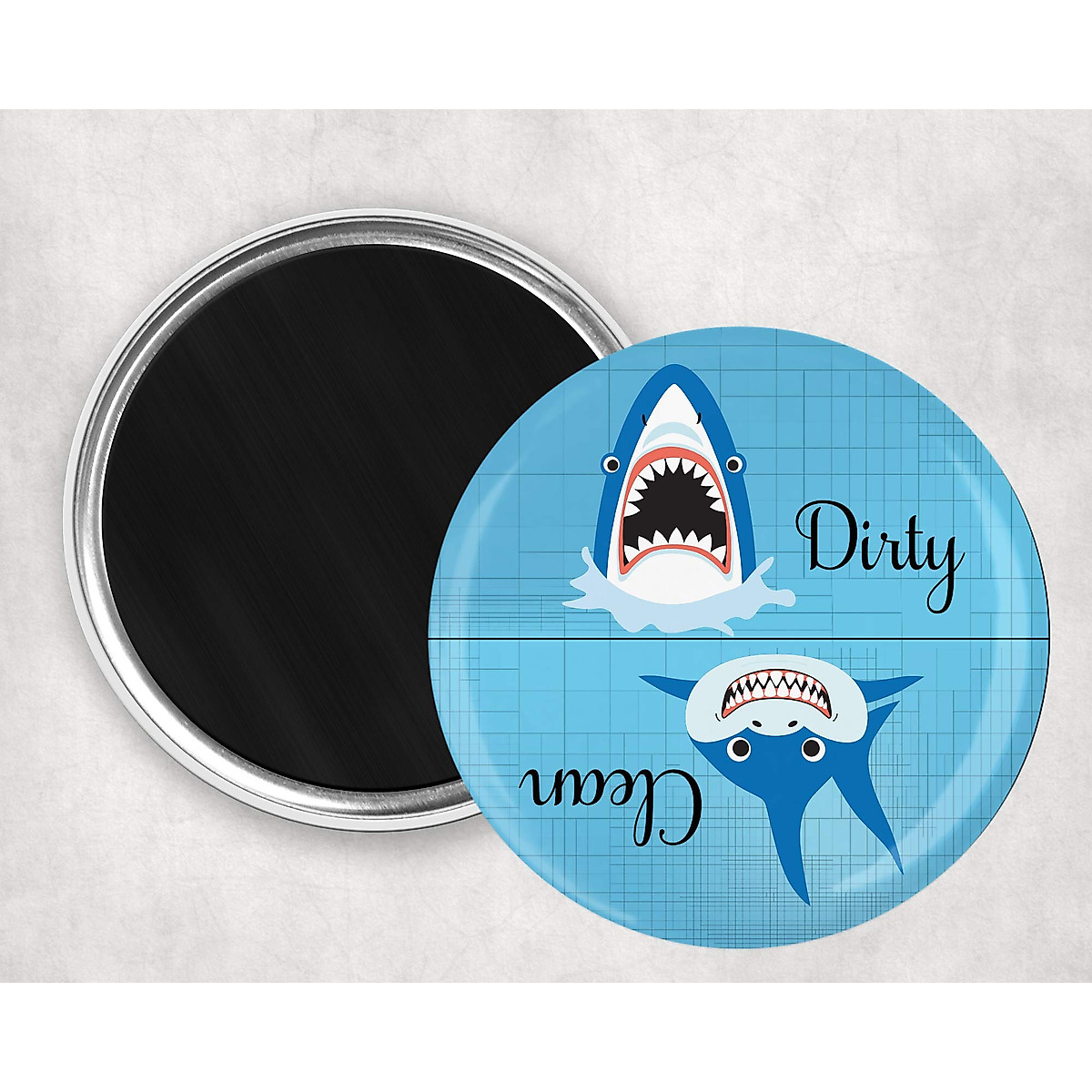 Cute Shark Lovers Clean Dirty Dishwasher Magnet 2.25 Inch Round