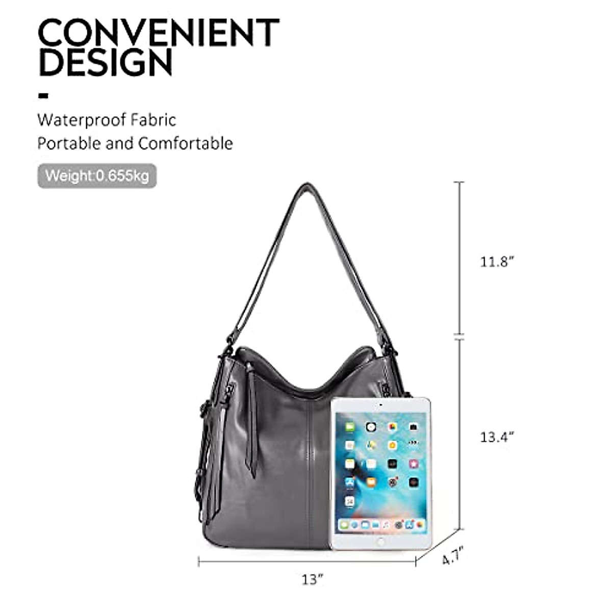 Convertible Backpack Purse For Women Handbag Hobo Tote Satchel Shoulder Bag - Smooth Dark Purple