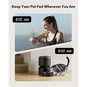 PETLIBRO Automatic Cat Feeder, Pet Dry Food Dispenser Triple Preservation with Stainless Steel Bowl & Twist Lock Lid, Up to 50 Portions 6 Meals Per Day, Granary for Small/Medium Pets