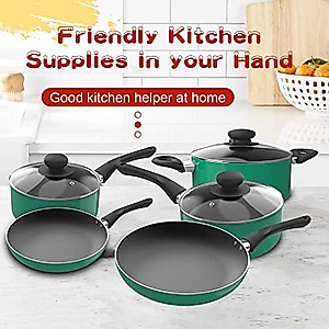 Aluminum Alloy Non-Stick Cookware Set, Pots and Pans - 8-Piece Set (Green)