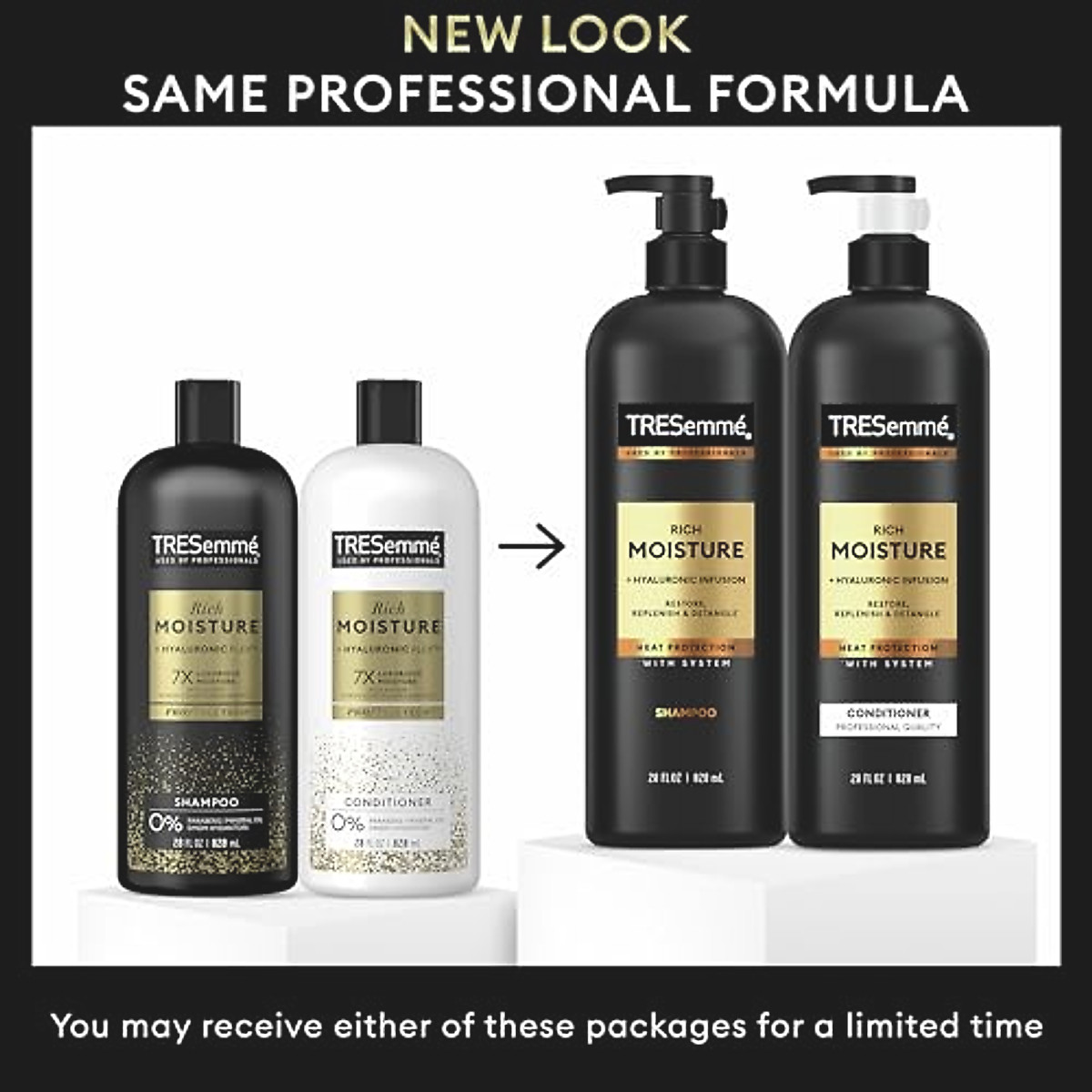 TRESemmé Rich Moisture Shampoo and Conditioner Rich Moisture 2 Count for Dry Hair Formulated With Vitamin E and Biotin 28 oz
