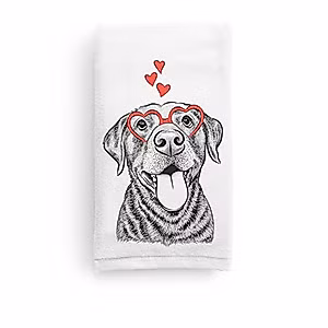 Inkopious Valentine Gwen The Labrador Retriever Decorative Hand Towel Bathroom and Kitchen Decoration