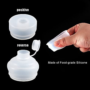 TOYMIS 2pcs Water Jug Cap, 5 Gallon Water Jug Cap for 53-65mm Screw/Threaded Tops Silicone Water Caps Leak-Proof Reusable Water Jug Cap Replacement for Water Dispenser, with Inner Buckle