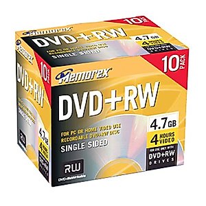 Memorex 4.7GB DVD+RW Media (10-Pack)