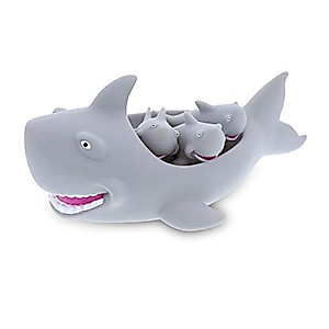 Dollibu Family Animal Bath Squirters 4 Piece Bath Toy Set, Toddler Bath Toys for Bathtime & Water Fun, Girls & Boys Floating Rubber Squirt Toys, Floaty Pool Toys for Toddlers & Kids (Gray)