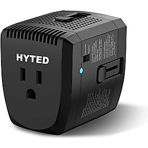 2000Watts Travel Adapter and Converter Combo Step Down Voltage 220V to 110V for Hair Dryer Laptop Cell Phone Travel Adapter Converter for US to UK Europe AU Over 150 Countries