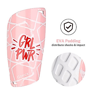 Gonex Soccer Shin Guards for Kids Adult, Youth Boys Girls Shin Guards Slip in Soccer Shin Pad Sleeves Canilleras for Football Games, EVA Cushion Protection Reduce Shocks & Injuries