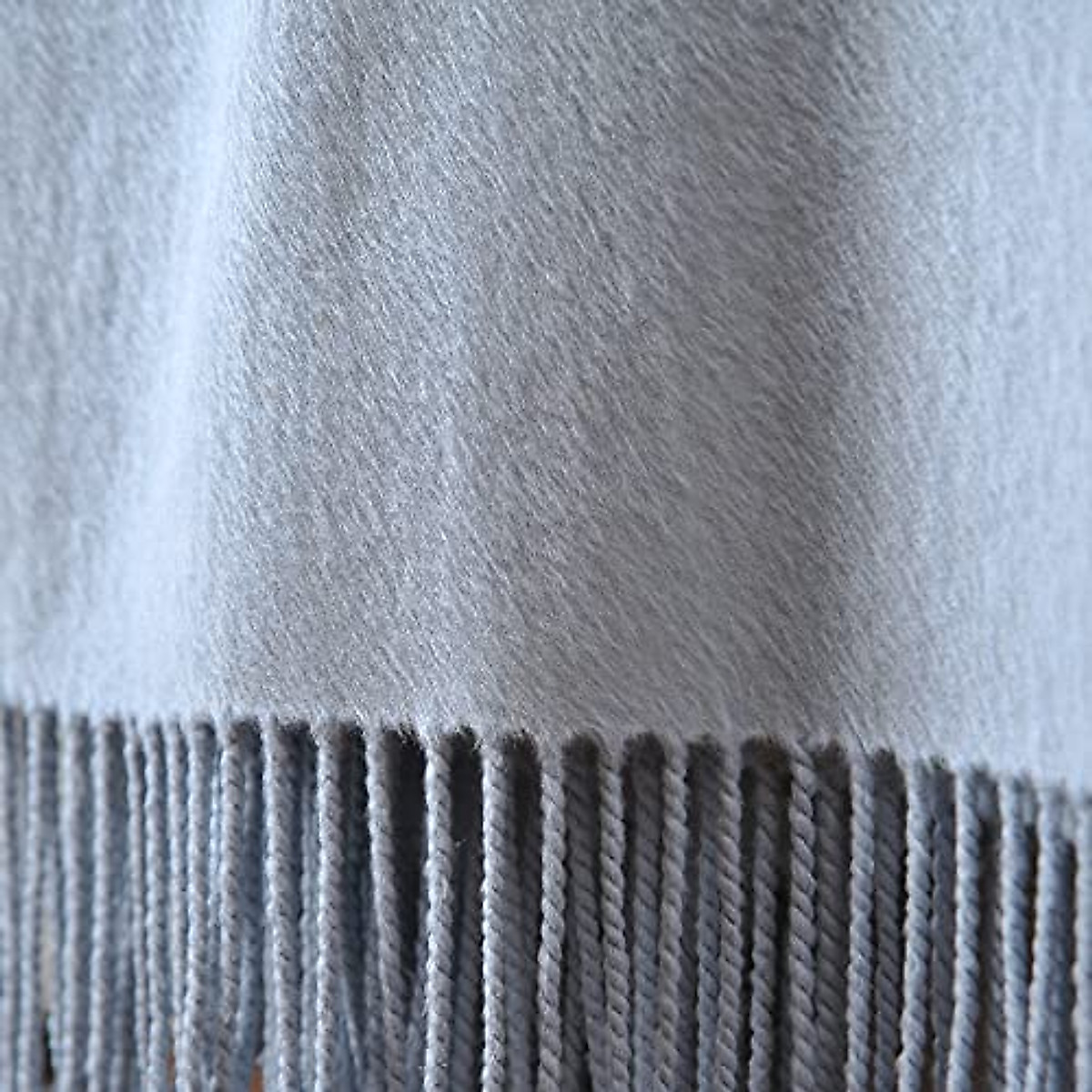 CUDDLE DREAMS Exclusive Mulberry Silk Throw Blanket with Fringe, Naturally Soft, Breathable (Ice Blue)