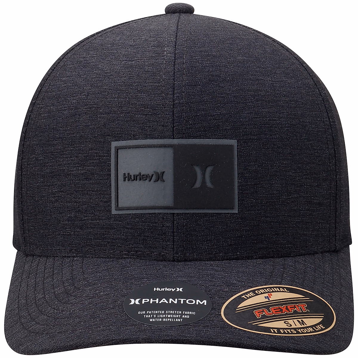 Hurley Men's Caps - Phantom Flexfit Baseball Cap - Fitted Hats for Men (S-XL), Size Large-X-Large, Black