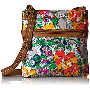 Sakroots Flat Crossbody, lilac flower power