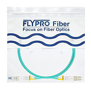FLYPROFiber Fiber Patch Cable 1M/3ft OM3, LC to LC Fiber Optic Cable Cord LSZH 10GB Multimode Duplex 50/125um, Length Options: 0.2m-200m