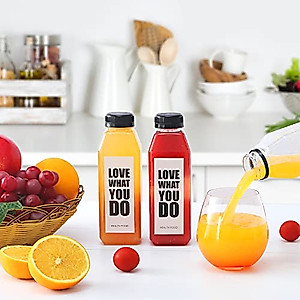 Fhxtcygj Juice Container with Lids, 16oz Plastic Bottles with Caps, 30pcs Empty Plastic Juice Bottles Reusable Clear Bulk Beverage Containers with Tamper Evident Cap for Milk, Smoothie, Drinks