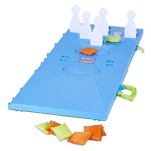 Little Tikes 5-in-1 Cornhole Game Set Indoor Outdoor Toy w Bowling, Tic Tac Toe, Ball Toss, Lawn Darts, 16 Accessories: Bean Bags, Balls, Darts- Gift for Kids & Families, Toy For Boys Girls Ages 2 3 4