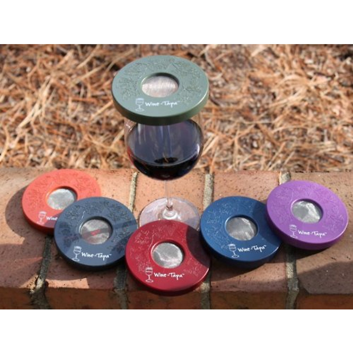 Wine Tapa Drinking Glass Covers- Keep Bugs Away from Wine Glasses Outdoors - Use as Cover for Coffee Mugs, Soda Cans, and Drinking Glasses, set of 4 No Spill Drink Covers (Fresco)