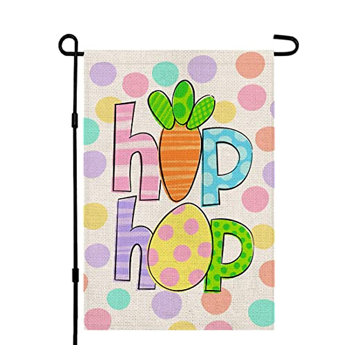 Easter Garden Flag, 12 x 18 Inch Easter Egg Flags Vertical Double Sided Burlap for Your Home Yard Outdoor Farmhouse Easter Decoration DF026