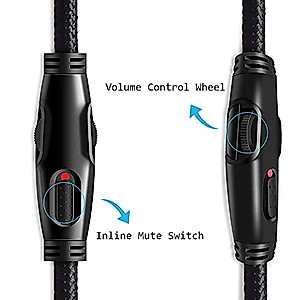MJKOR Replacement Audio Aux Cable for HyperX Cloud Alpha and Cloud Mix Gaming headsets with Inline Mute & Volume Control (No Inline Mic)