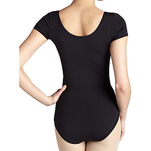 Capezio Women's Team Basic Short Sleeve Leotard,Black,Medium