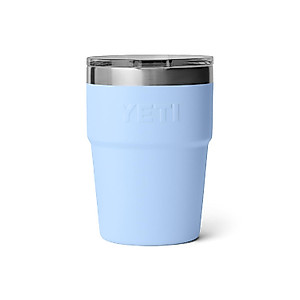 YETI Rambler 16 oz Stackable Tumbler, Vacuum Insulated, Stainless Steel with MagSlider Lid, Big Sky Blue