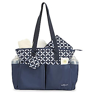 Baby Boom Ivy 4Piece Tote Diaper Bag Set, Navy, One Size