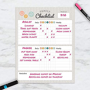 Neutral Toned Household Chore Chart / 14" x 18" Multiple Children Fill in Task List/Child Behavior Reward Chart