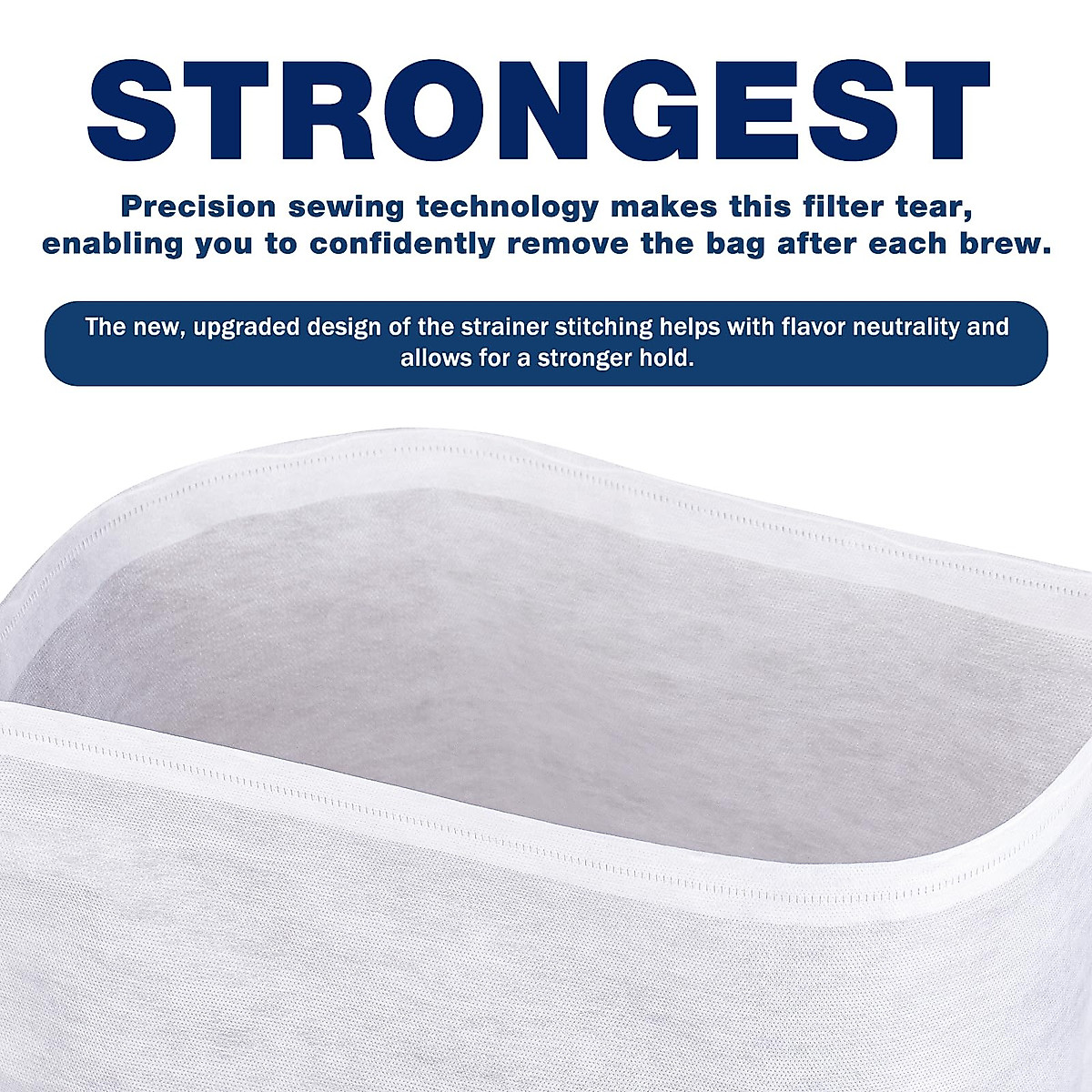 100pcs Cold Brew Coffee Filter Bags - 20" X 20" Commercial Cold Brew Bags - Filter Bag for Brew Up To 5 LBS Coffee, Fits 5 Gallon Buckets - Extra Large Brew Bags Reusable