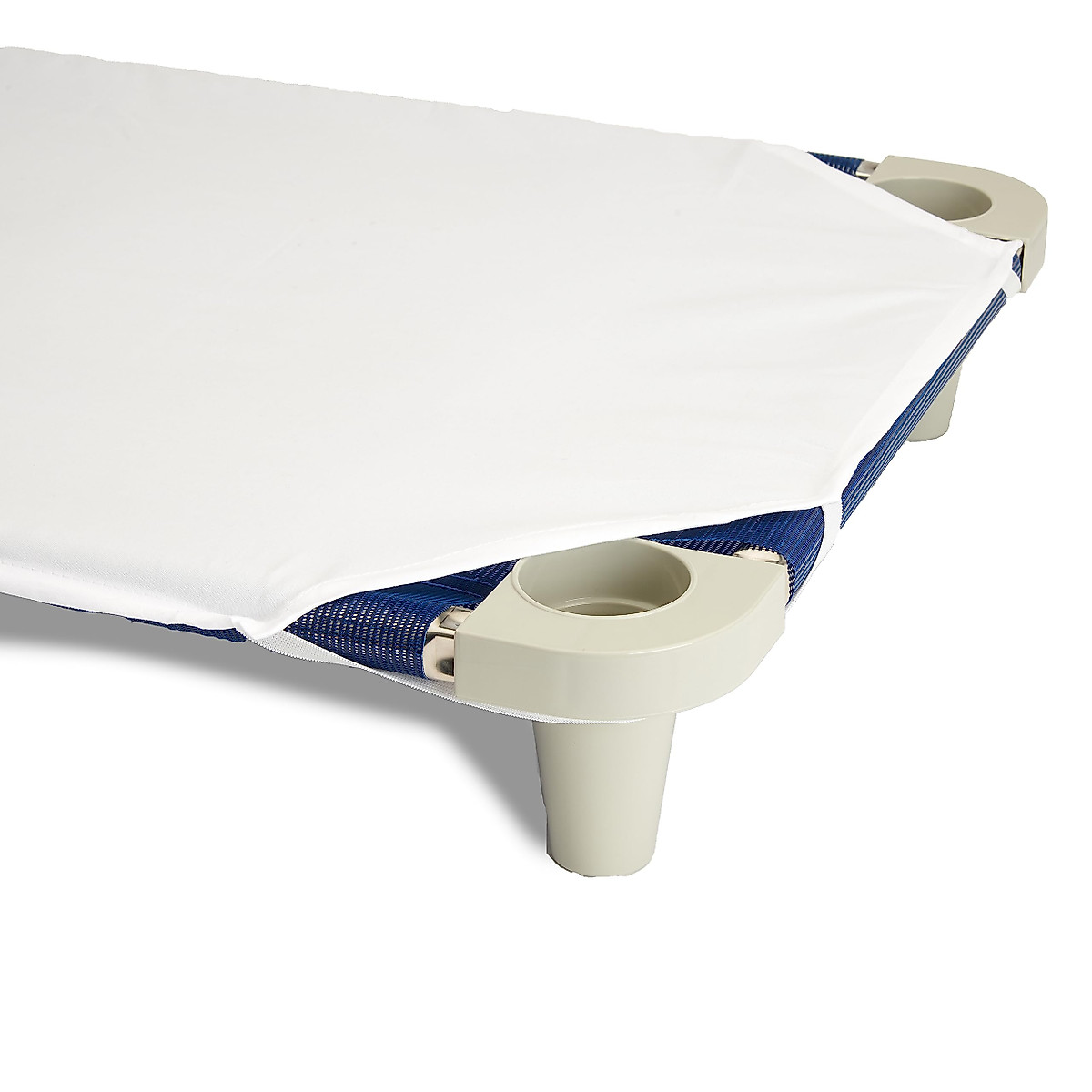 ROLLEE POLLEE White Microfiber Cot Sheets for Preschool or Daycare, Elastic Loops for Extra Security, Super Soft and Durable (Toddler Cot Sheet 23" x 42", 6-Pack)