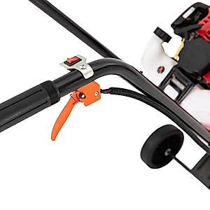 Mini Tiller Cultivator, Garden Tiller, Powerful 52cc 2-Cycle Gas Powered Hand Rotary Cultivator Rototiller, Garden Tool Cordless with Long Handle, Air-Cooled