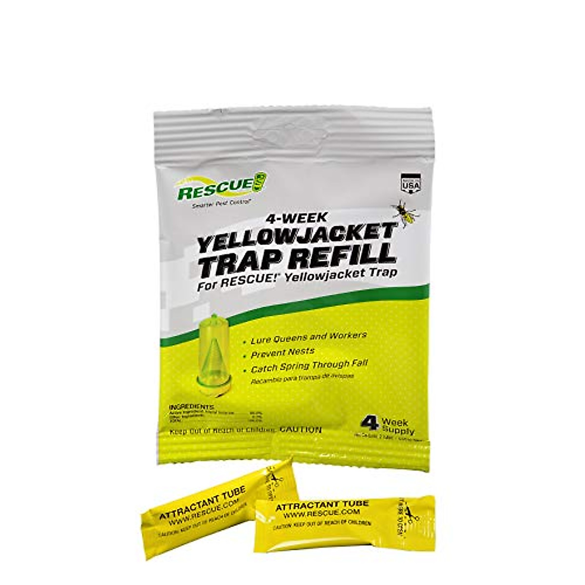 RESCUE! Yellowjacket Attractant – for RESCUE! Reusable Yellowjacket Traps – 4 Week Supply - 10 Pack