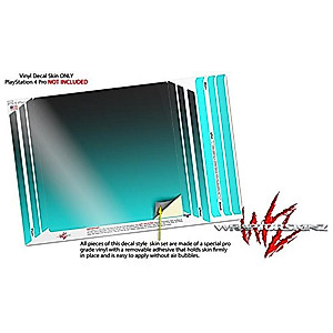 WraptorSkinz PS4 Pro Skin Wrap Smooth Fades Neon Teal Black - Decal Style Skin fits Sony PlayStation 4 Pro Console